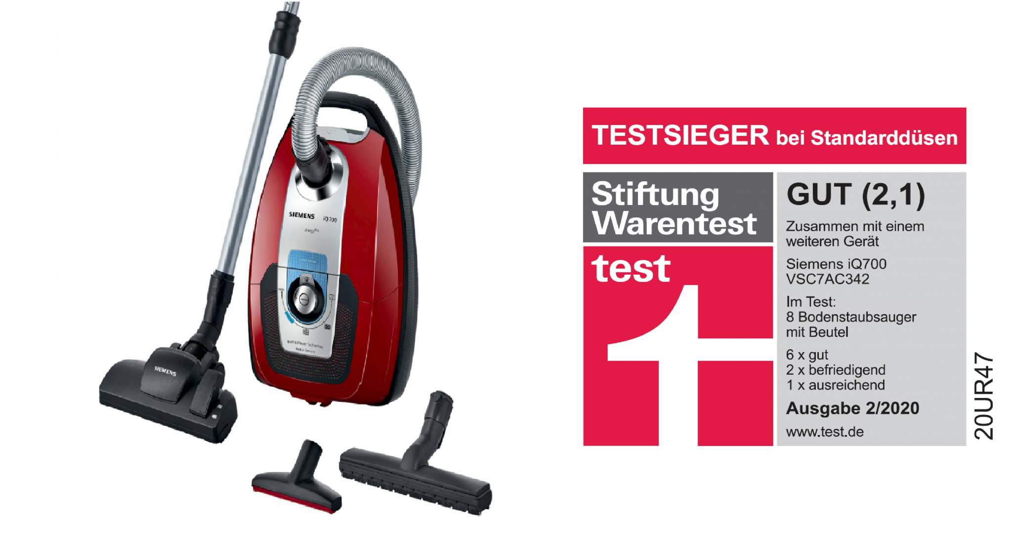 Im StiWa-Test: „Gut“ für Staubsauger von Bosch und Siemens